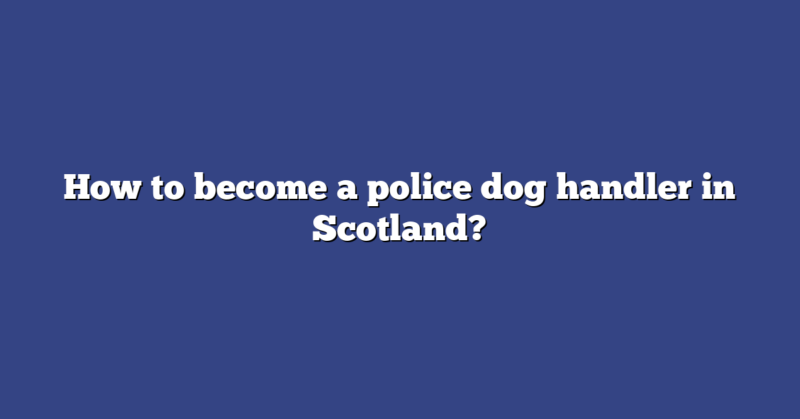 Becoming a police dog handler in Scotland