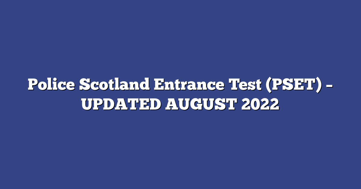 Police Scotland FREE Past Papers 2023/2024